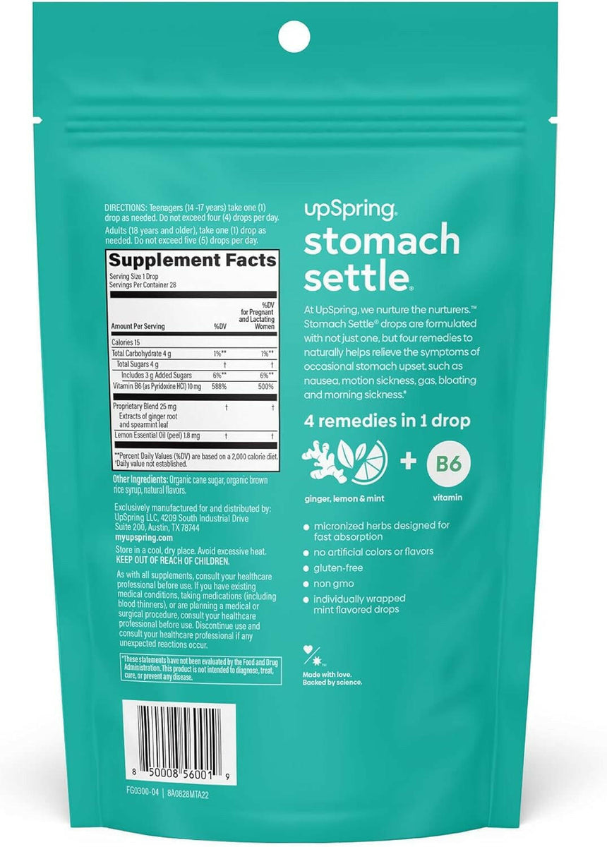UpSpring Stomach Settle Drops for Occasional Nausea Relief/Upset Stoma