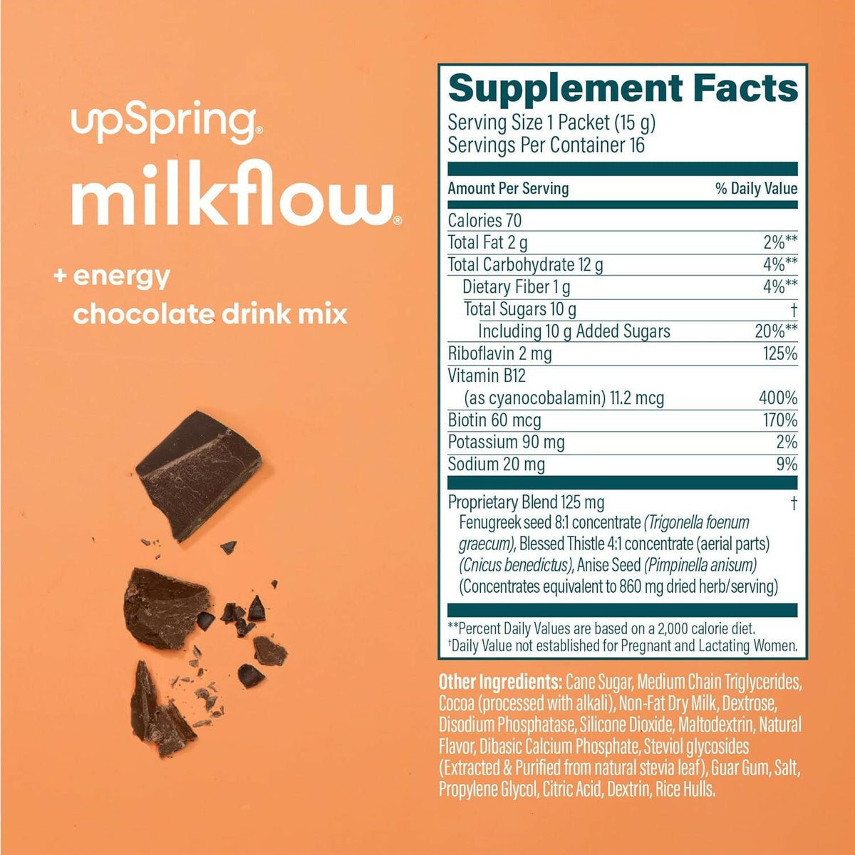 Upspring Milkflow + Energy Breastfeeding Supplement Drink Mix with Fen