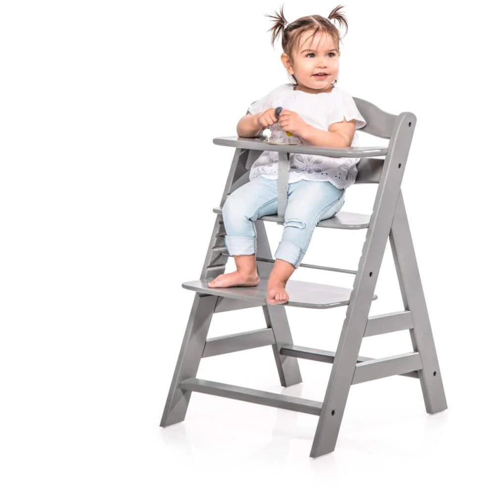 Hauck Alpha+ Wooden Highchair - Grey - Qatar Moms