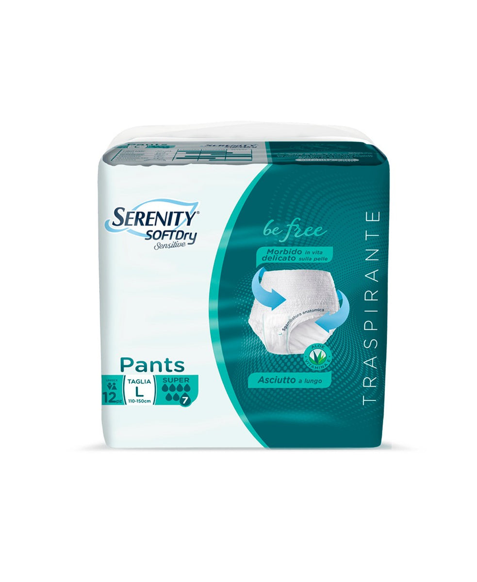 Serenity Soft Dry Sensitive Pants 110-150cm, Large, 12pcs